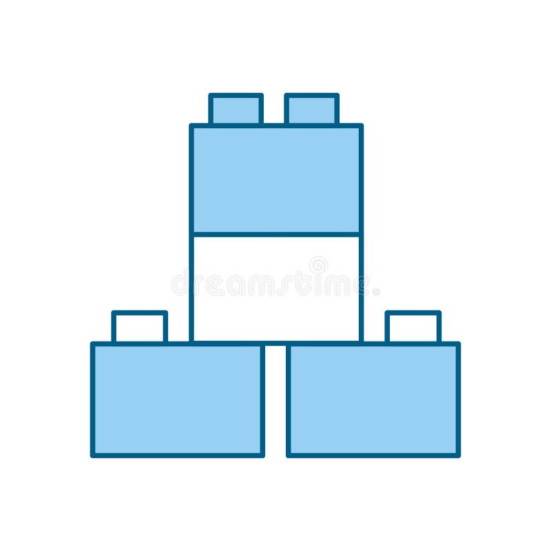 Toy blocks structure icon stock vector. Illustration of construction ...