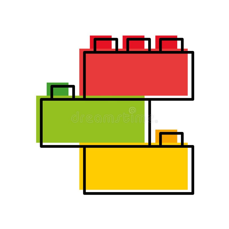 Toy blocks structure icon stock vector. Illustration of flat - 95707063