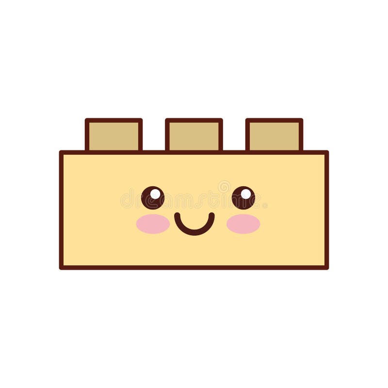 Toy Blocks Structure Kawaii Character Stock Vector - Illustration of ...