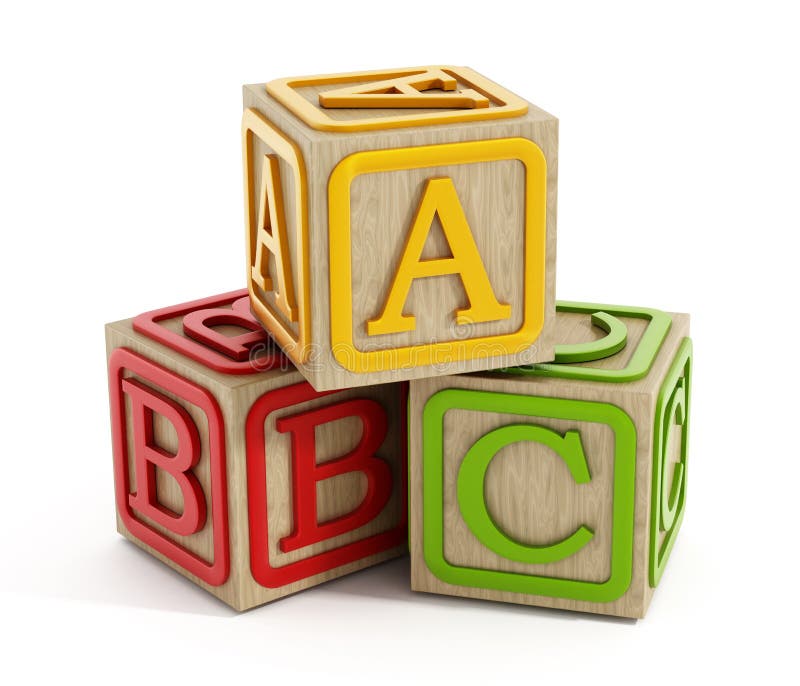 Toy blocks on white stock illustration. Illustration of cube - 42412867