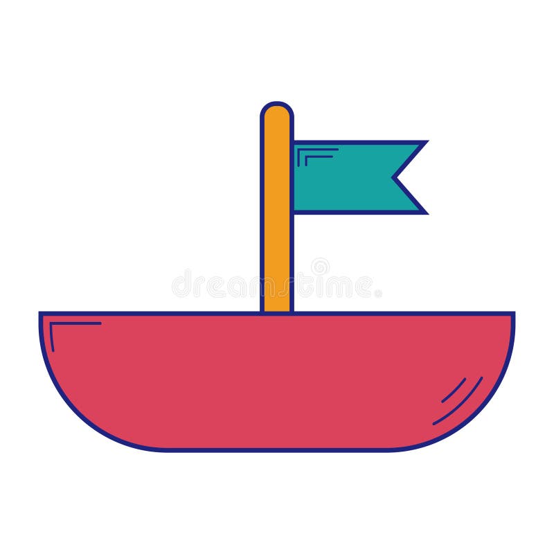 Toy Boat Icon Flat Design Vector Stock Illustration - Illustration of ...