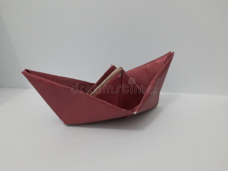 Toy boat made of paper stock image. Image of paper, boat - 222074713