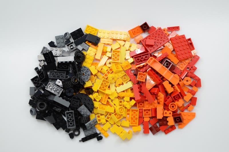 Toy Brick Blocks Layout in Belgium Flag Pattern for Background on White ...