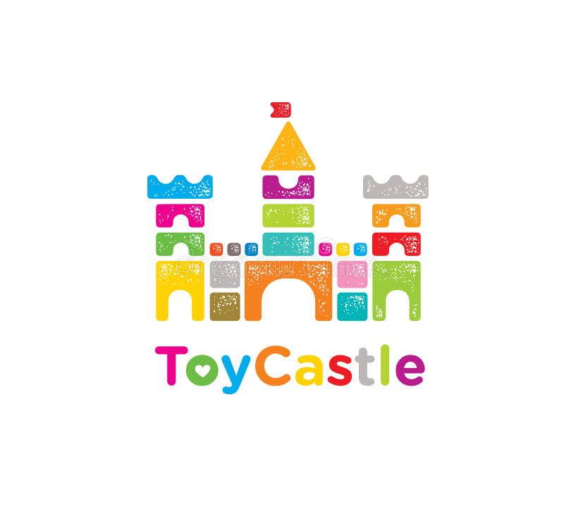 Toy Brick Castle Kids Store Creative Bright Sign. Stock Vector ...