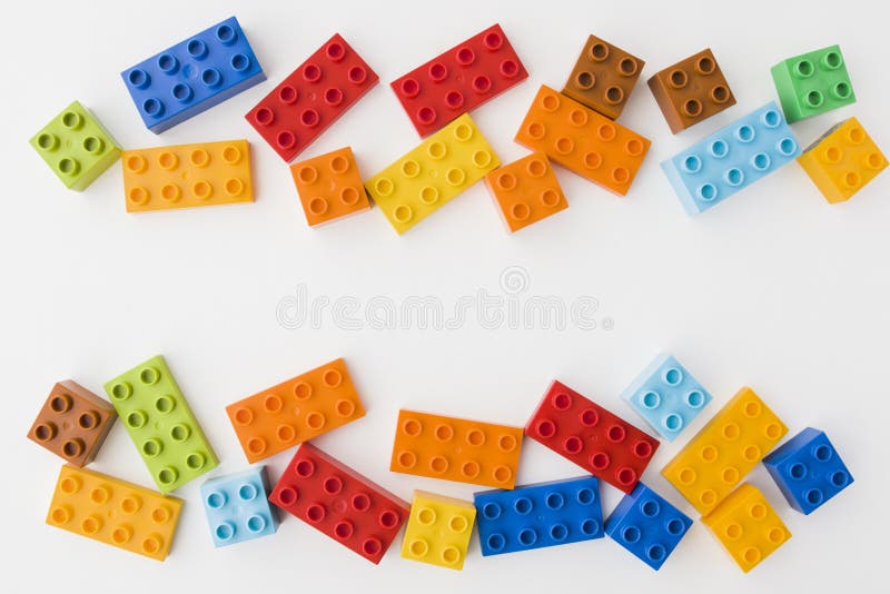 Colorful Toy Bricks On White Background Stock Photo - Image of design ...