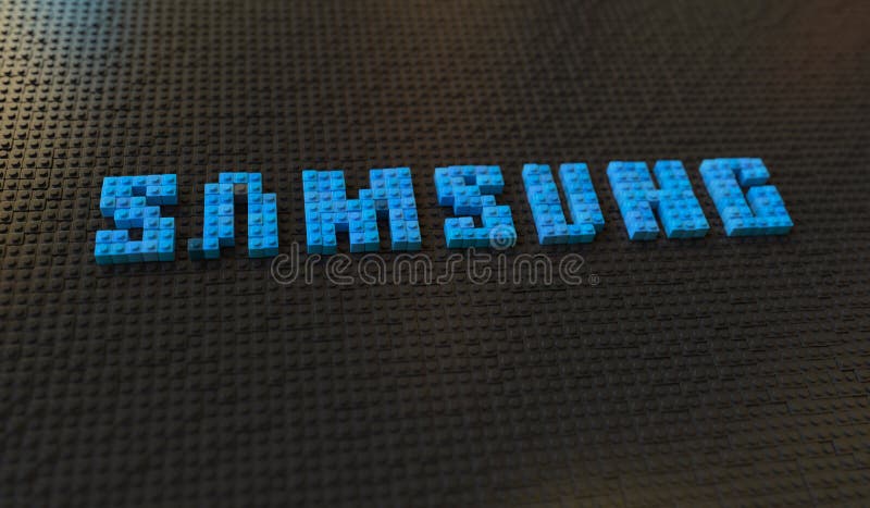 Toy Bricks Compose Logo of SAMSUNG. Editorial Conceptual 3d Rendering ...
