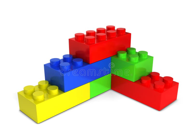 Color lego blocks stock illustration. Illustration of brick - 4465866