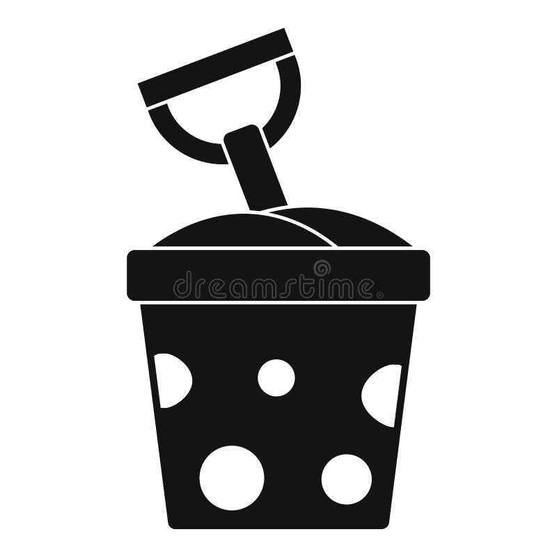 Toy Bucket and Shovel Icon, Simple Style Stock Vector - Illustration of ...