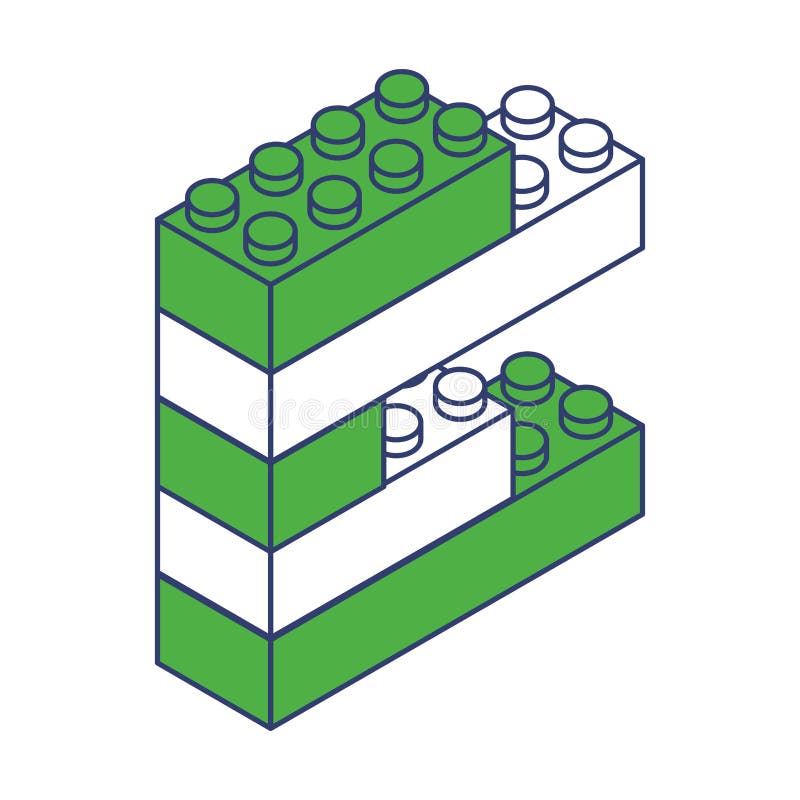 Toy building block bricks stock vector. Illustration of building - 93411361