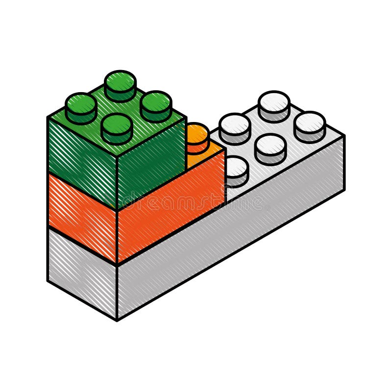 Toy building block bricks stock vector. Illustration of connection ...