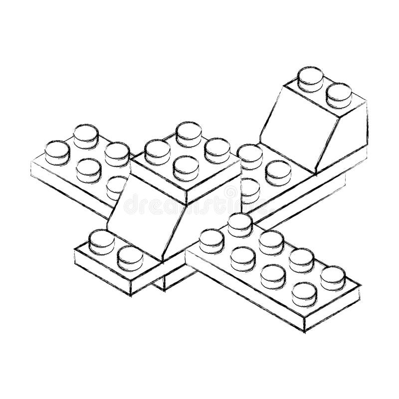 Toy building block bricks stock vector. Illustration of building - 93411361