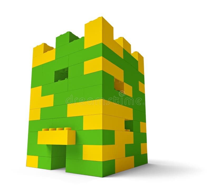 Toy Building Blocks Castle Tower 3D Stock Illustration - Illustration ...
