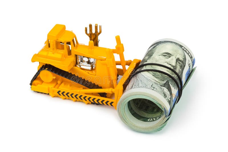 Toy tractor with money stock photo. Image of farm, business - 136569532