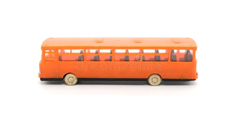 Toy Bus Model Made of Plastic on a White Background, Isolated Object ...