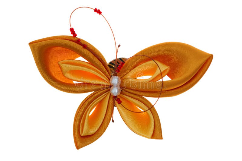 Butterfly on red ribbon stock photo. Image of fabric - 62206466