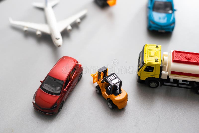Toy Car with Air Plane. Travel Concept Stock Image - Image of journey ...
