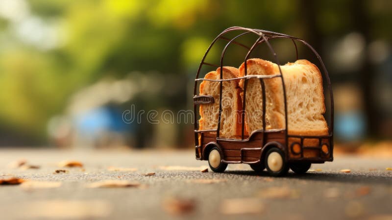 A Toy Car with Bread on it, AI Stock Image - Image of cultures ...