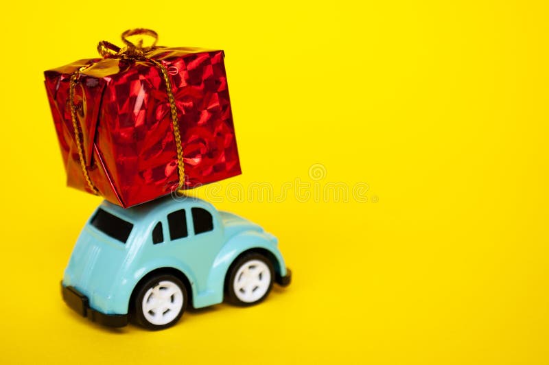 Toy Car Carry Present with Customizable Space for Text Stock Photo ...