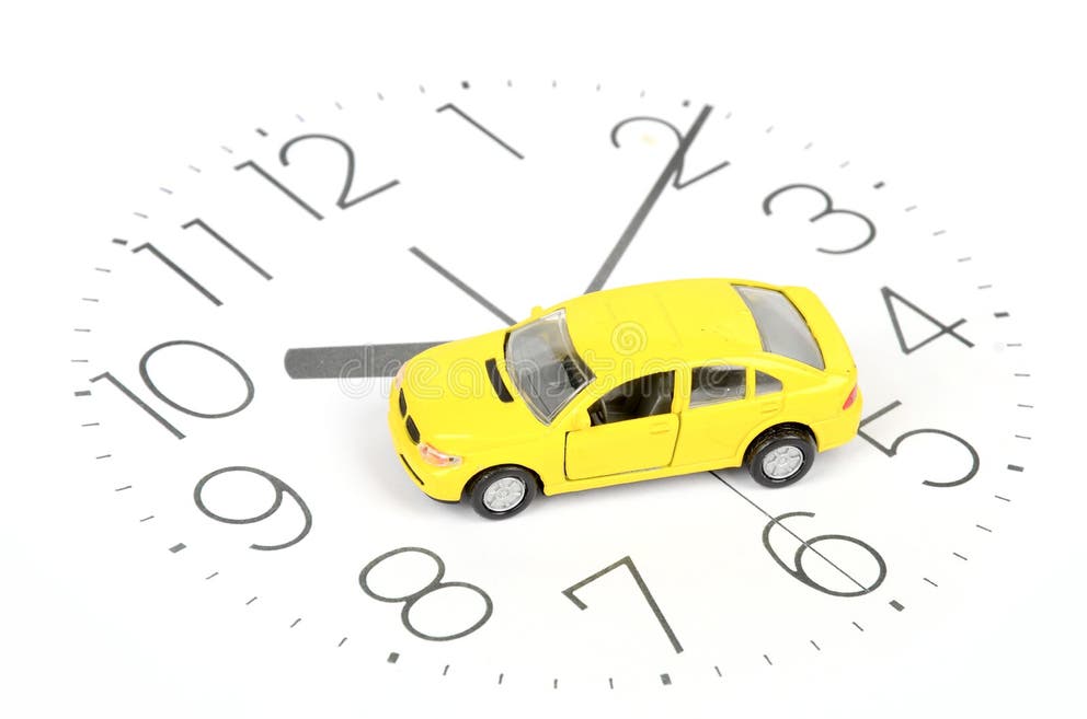 Toy car on clock face stock image. Image of measurement - 28444113