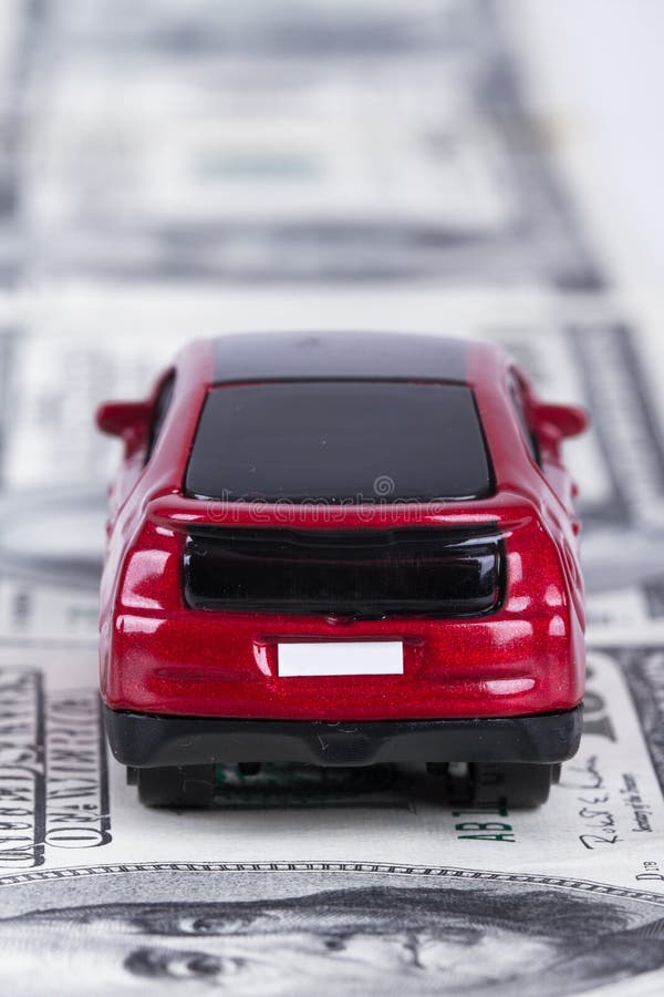 Toy Car on Dollar Banknotes As Road Stock Image - Image of road ...