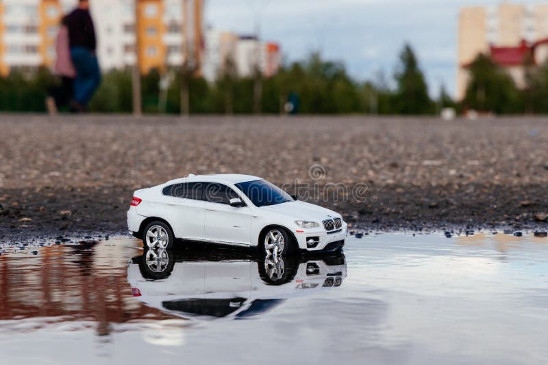 The Toy Car Looks Like a Real One. Stock Photo - Image of black, smile ...