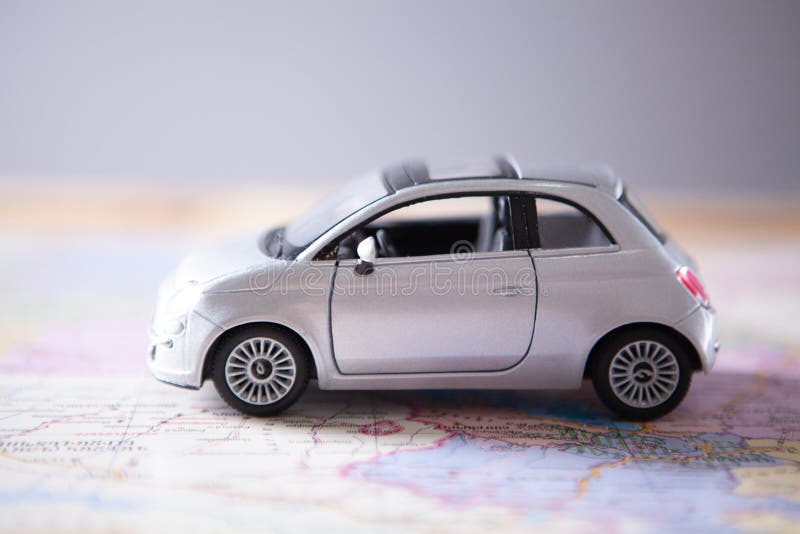Toy car on the map stock photo. Image of guide, vacation - 234157252