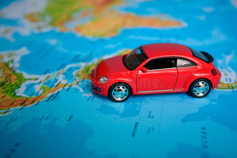 Toy car on the map stock image. Image of plan, small - 87638291