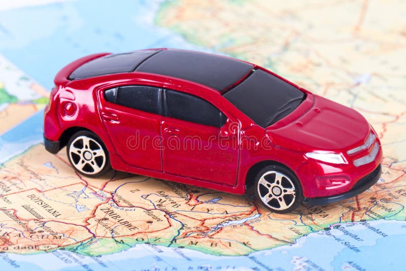 Toy Car on Map stock image. Image of piece, geography - 43955305