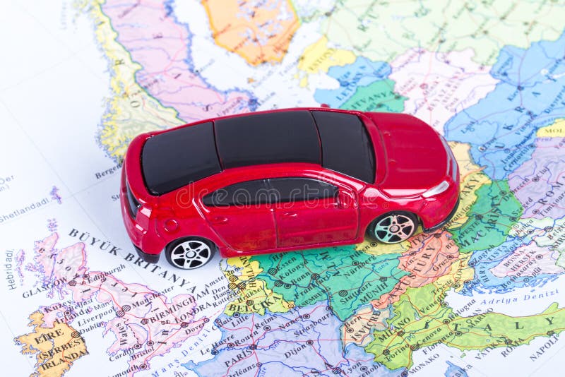 Toy Car on Map stock image. Image of childhood, holiday - 43955205