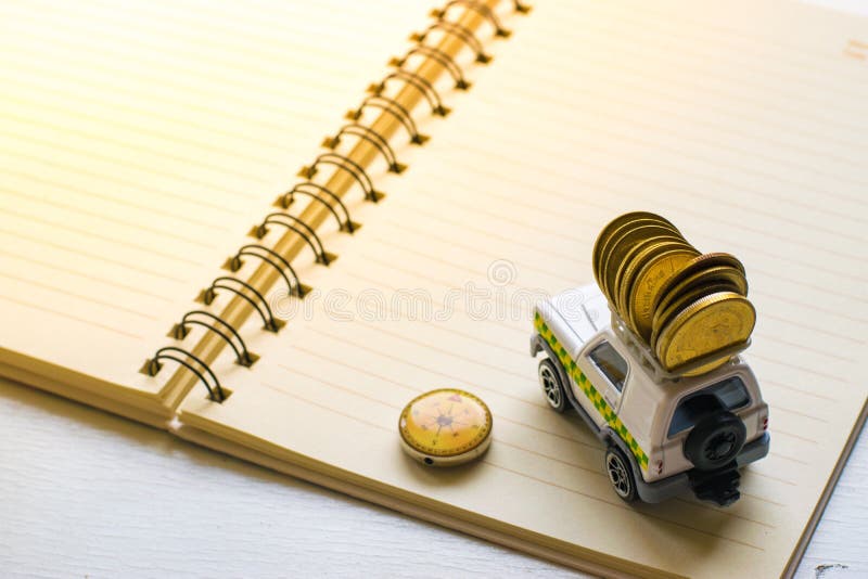 Toy Car with Notepad Paper on White Background. Using Wallpaper or ...