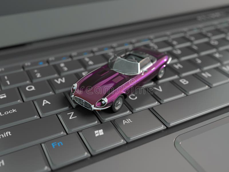 Toy Car Over Laptop Keyboard Editorial Photography - Illustration of ...