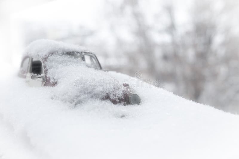 Toy car in snow stock image. Image of model, white, snow - 84005603