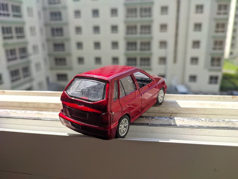 Toy car on windows slides stock photo. Image of side - 235626406