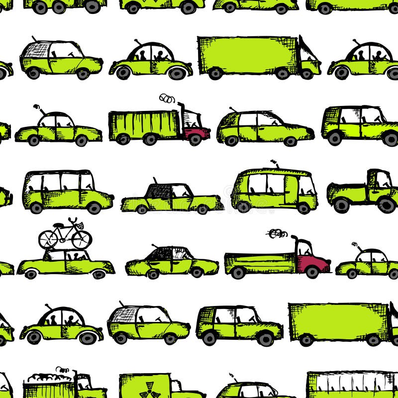 Toy Cars Collection, Seamless Pattern for Your Stock Vector ...