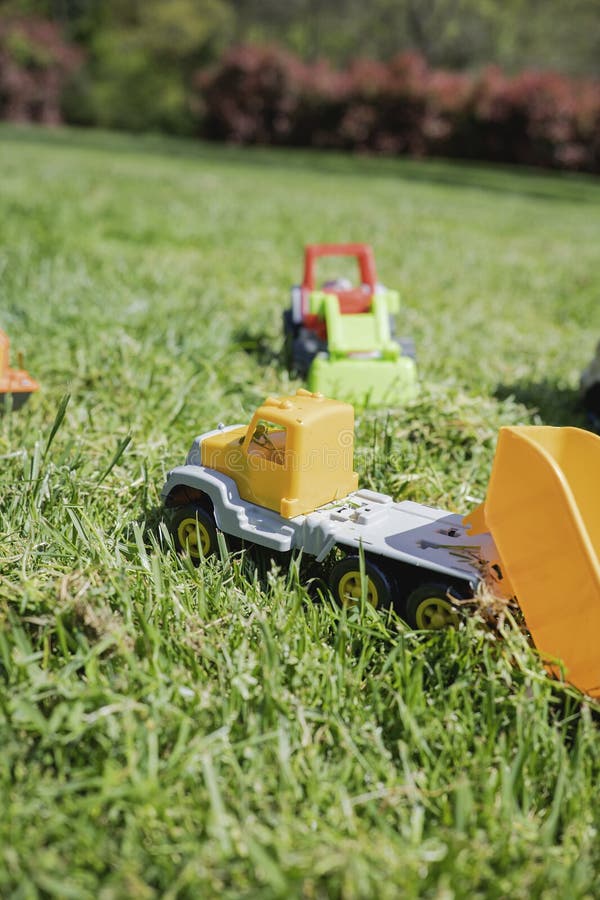 Toy Cars on the Lawn in the Sunny Day Stock Photo - Image of playing ...