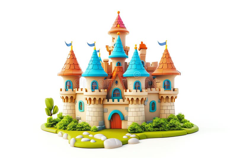 Toy castle, AI generated stock illustration. Illustration of castle ...