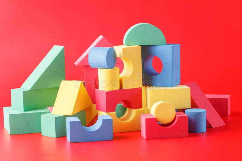 Toy Castle from Color Blocks Stock Image - Image of children, figure ...