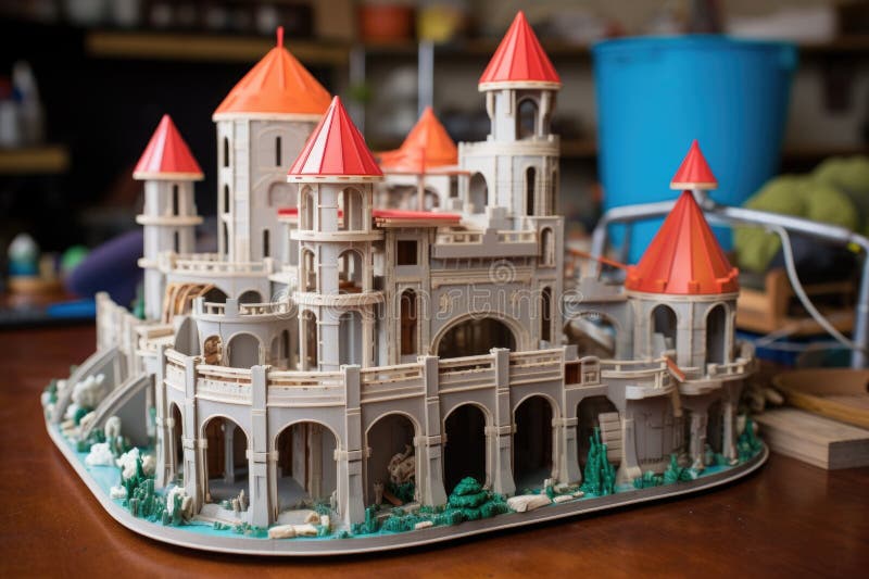 Toy Castle Construction with 3d Printed Parts Stock Image - Image of ...