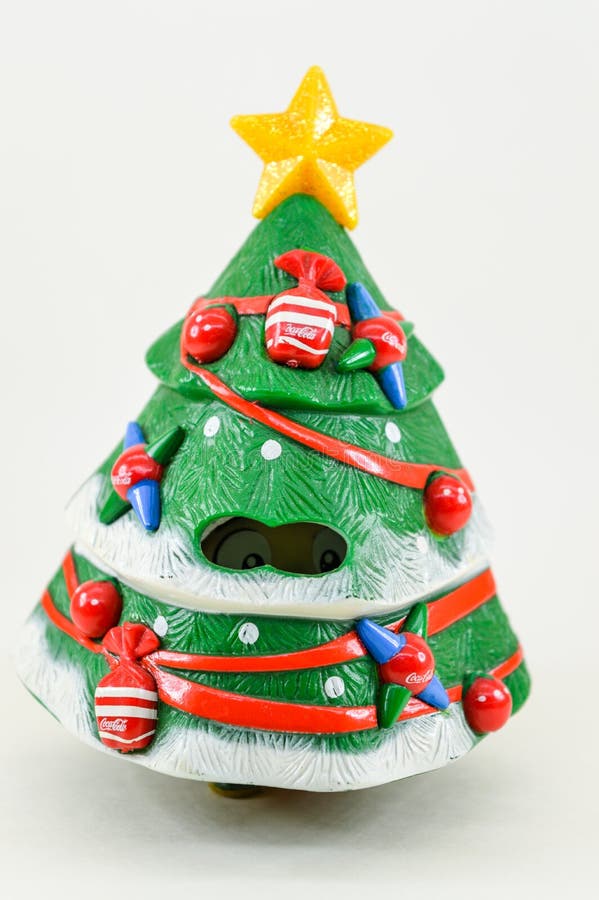Toy Christmas Tree with Decorations Editorial Photo - Image of eyes ...