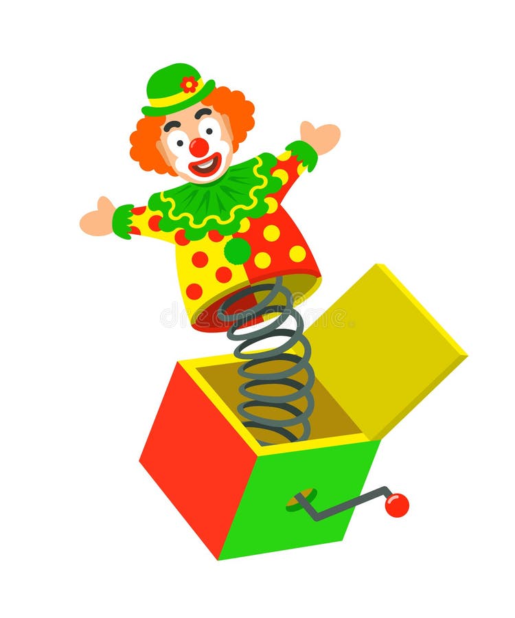 Toy Circus Clown On A Spring Pops Out Of A Box Stock Vector Illustration Of Humor Crazy