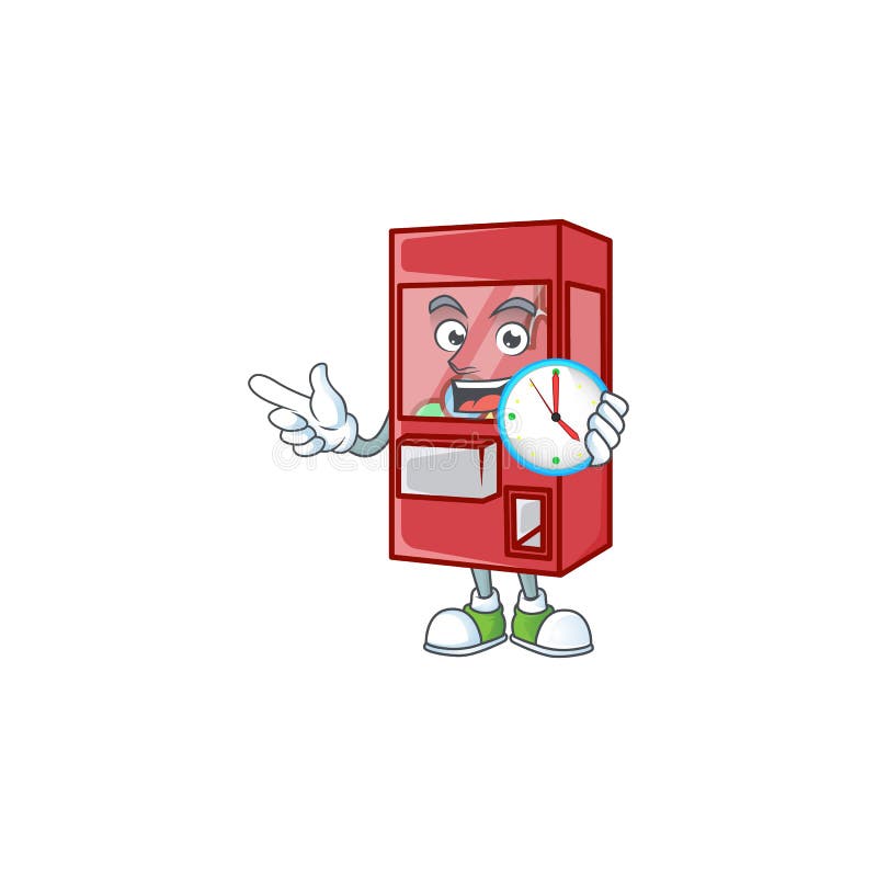 Toy Claw Machine Cartoon Character Style with a Clock Stock Vector ...