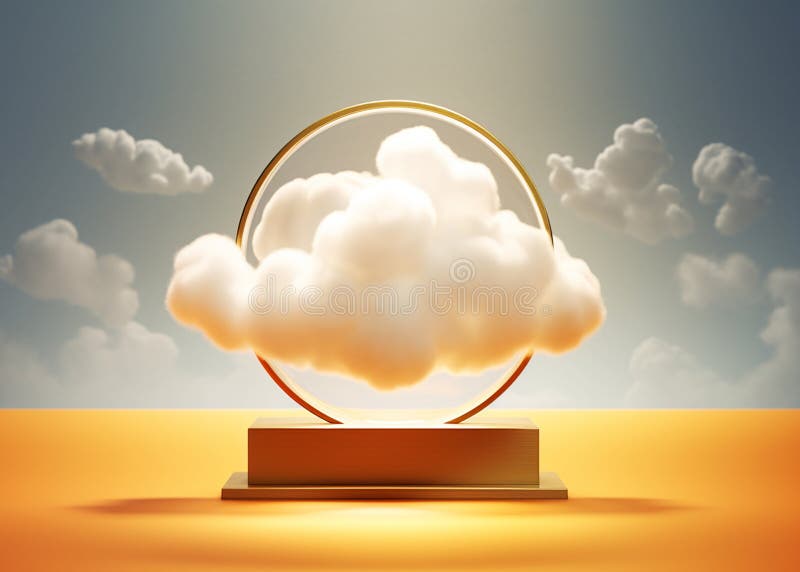Toy Cloud Shaped Award with Clouds. Winning Reward Stock Illustration ...