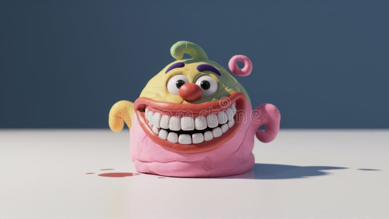 A Toy Clown with a Big Smile and Teeth on the Table, AI Stock Photo ...