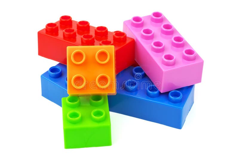 Toy Colorful Plastic Blocks Stock Photo - Image of childhood, colourful ...