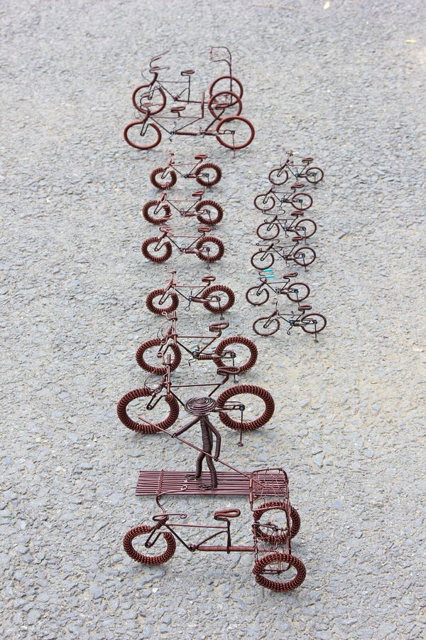 Toy Crafts Bicycle Made of Copper Wire Stock Image - Image of materials ...