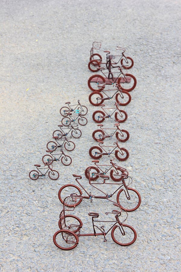 Toy Crafts Bicycle Made of Copper Wire Stock Image - Image of metal ...