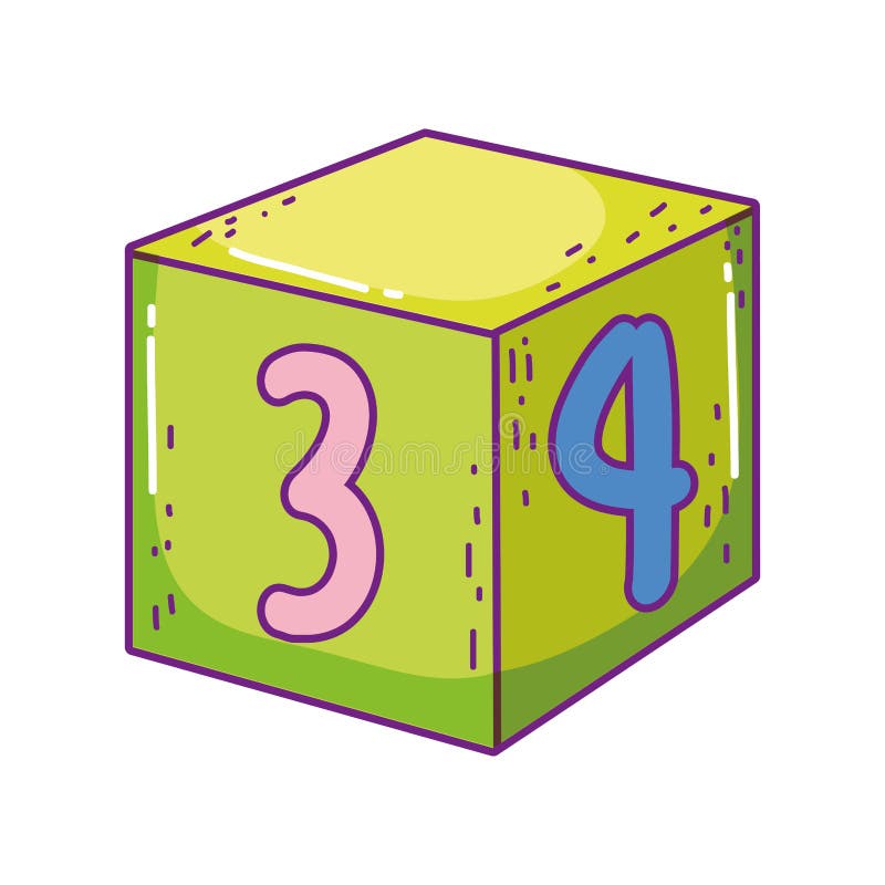 Toy Cube Number Block Learn Icon Stock Vector - Illustration of number ...