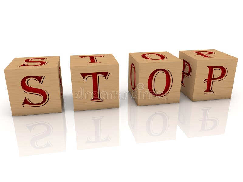 Toy Cubes with Inscription STOP Stock Photo - Image of white, objects ...