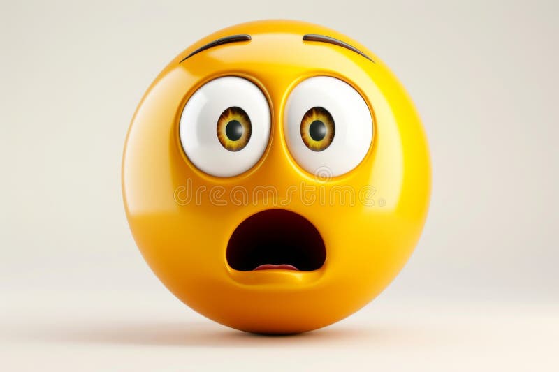 The Expression of Surprise is Evident on a Yellow Smiley Face Stock ...