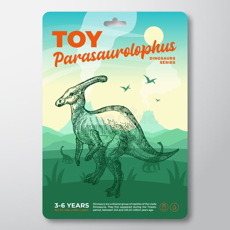 Toy Dinosaur Label Template. Abstract Vector Packaging Design Layout ...